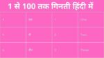 1 से 100 तक गिनती हिंदी में | Hindi Numbers 1 To 100